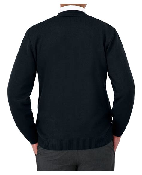 Cobmex® V Neck Long Sleeve Button Front Cardigan Navy 4015