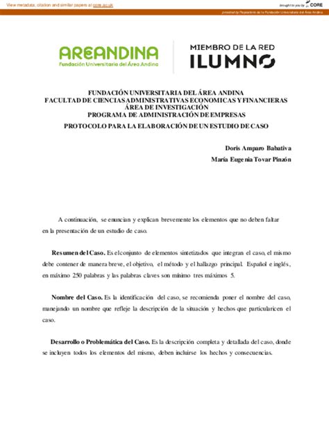 Pdf Protocolo Para La Elaboración De Un Estudio De Caso
