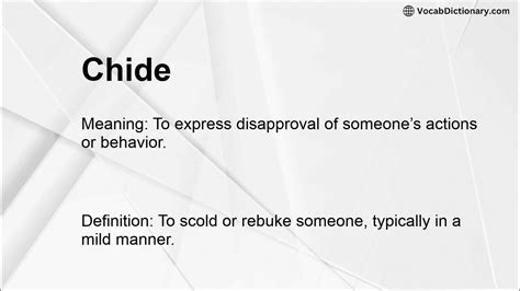Chide Meaning Youtube