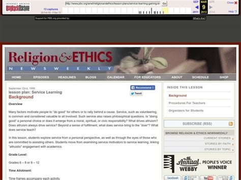 Service Learning Lesson Plan For 6th 12th Grade Lesson Planet