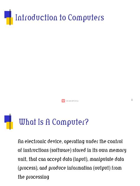 Lecture 1 Ict Pdf Random Access Memory Input Output