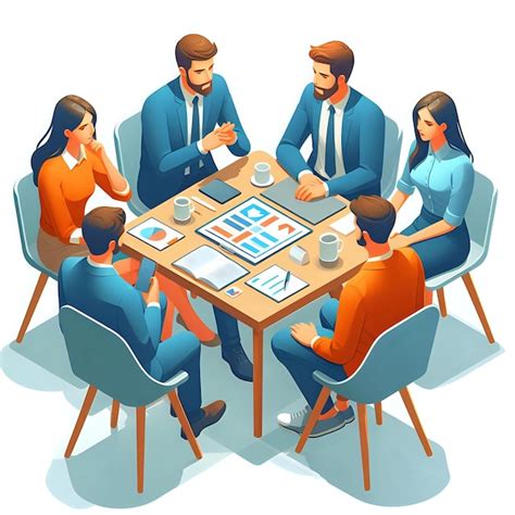 Premium Photo A Group Of People Sit Around A Table With A Diagram On It