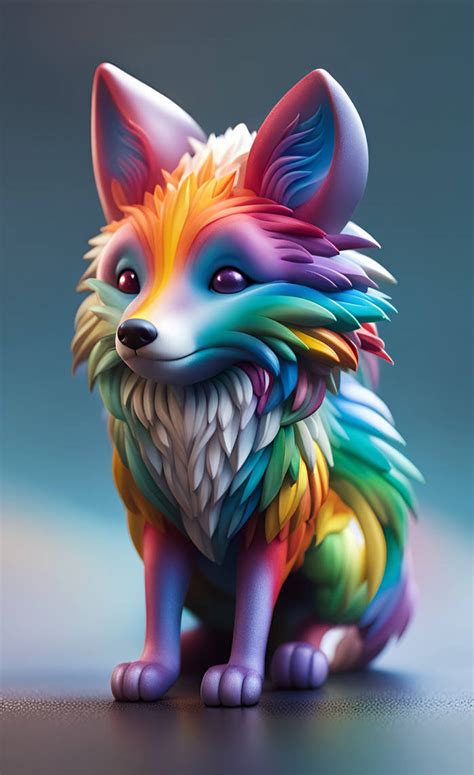 Rainbow Fox By Nezukorempadeviart07 On Deviantart