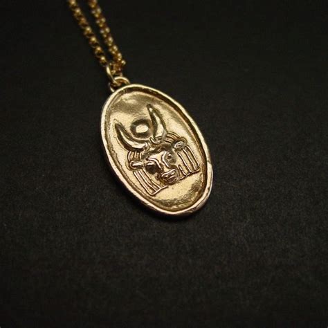 Hand Sculpted Hathor Necklace Egyptian Goddess Gold Bronze Or Sterling