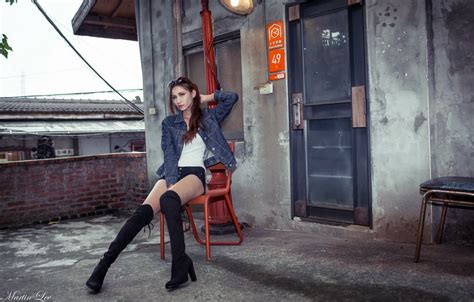 Wallpaper Boots Legs Asian Gesture Cutie Asian Cutie Asian Girls
