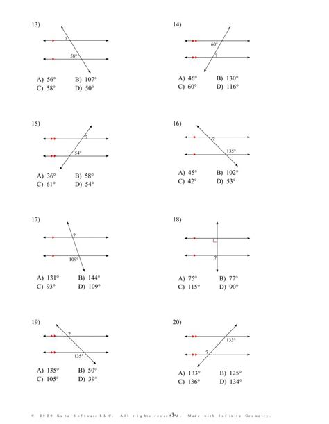 Unit 3 Parallel Lines Cut By A Transversal Worksheet Free Worksheets