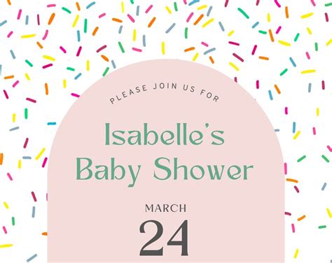 Printable Sprinkles Border Paper Craft Supplies Invitation Template