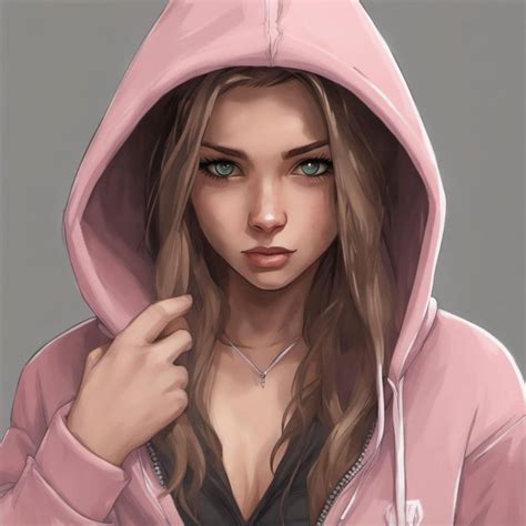 Cute Girl In Pink Hoodie By Riftmann1 On Deviantart
