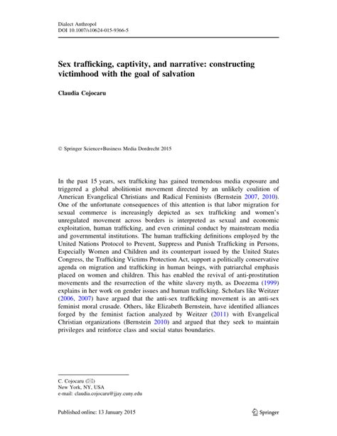 Pdf Sex Trafficking Captivity And Narrative Constructing