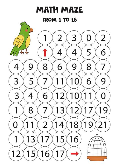 Get Cute Parrot To The Cage By Counting To 16 10226158 Vector Art At