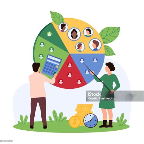 Audience Segmentation Tiny People Work With Pie Chart To Identify