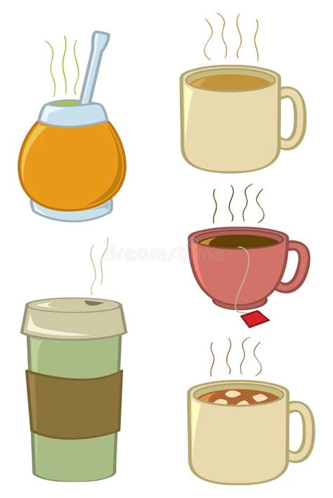 Bebidas Calientes Ilustración Del Vector Ilustración De Café 21884576