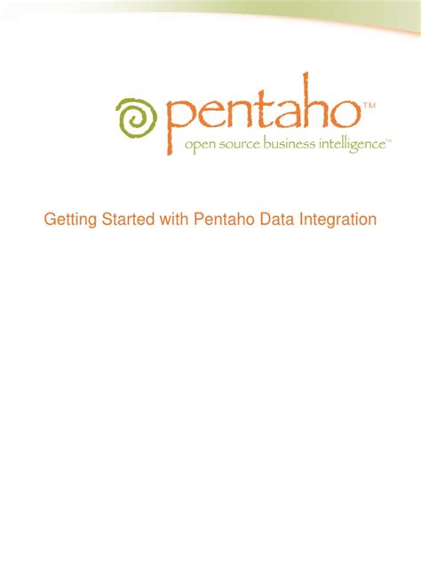 Pdi Pentaho Data Integration Pdf Business Intelligence Sql