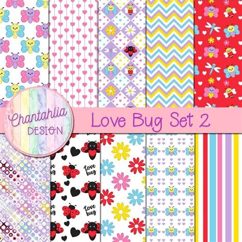 Love Bug Digital Papers Free Digital Scrapbooking Paper Digital