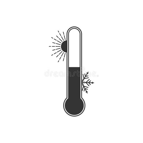Vector Thermometer Icon With Sun And Snowflake Stock Vector