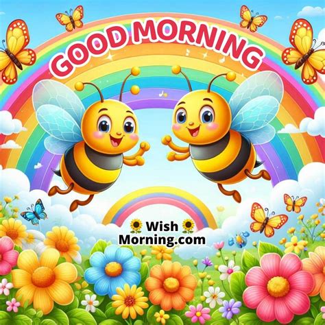 Good Morning Wishes With Buzzing Bee Inspiration Wish Morning
