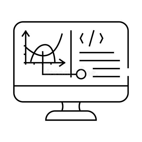 Programming Software Data Science Line Icon Vector Illustration Stock