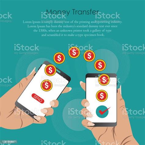 Konsep Transfer Uang Online Di Latar Belakang Ilustrasi Stok Unduh