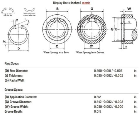 Intech Bearing Inc 5000 0051 Internal Retaining Ring