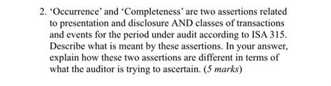 Solved Occurrence And Completeness Are Two Assertions