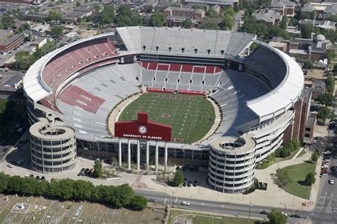 American Football Alabama Crimson Tide Stadium Aerial View