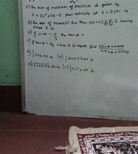 Dy24 The Law Of Motion Of Particle Is Given By S2t24t−5 Then Velocity