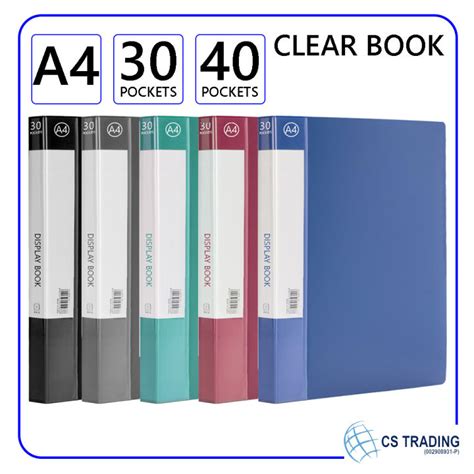 A4 30 Pocket 40 Pocket Clear Book Clear Holder Display Book