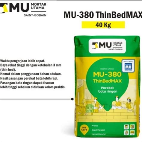 Jual Mu 380 Perekat Bata Ringan 40 Kg Kab Bekasi Bumi Bangunan Tokopedia