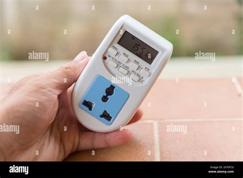 Closeup To Digital Timer Plug Stock Photo Alamy