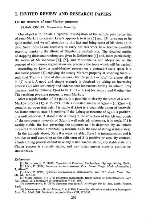 On The Structure Of Semi Markov Processes Advances In Applied Probability Cambridge Core