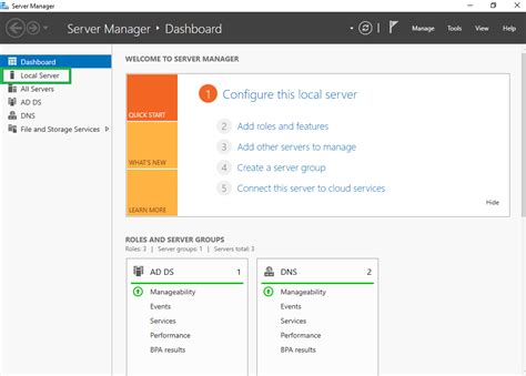 Configure Server Using Server Manager Windows Server 2016