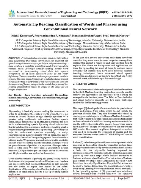 automatic lip reading classification of pdf speech recognition