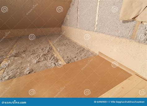 The Attic Has Cellulose Insulation Made From Recycled Paper Royalty