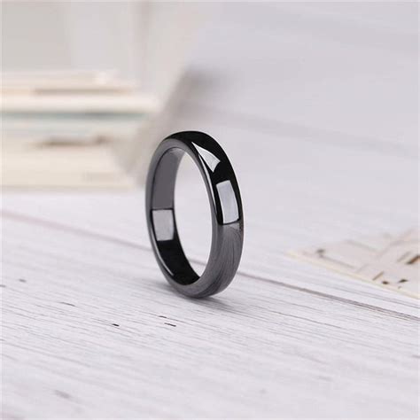 Ullr Oath Ring Smooth Black Titanium Carbide Ceramics Wedding Band Thewarriorlodge