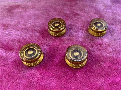 Gibson Barrel Knobs Goldtop Es 1953 1954 1955 Amber Reverb
