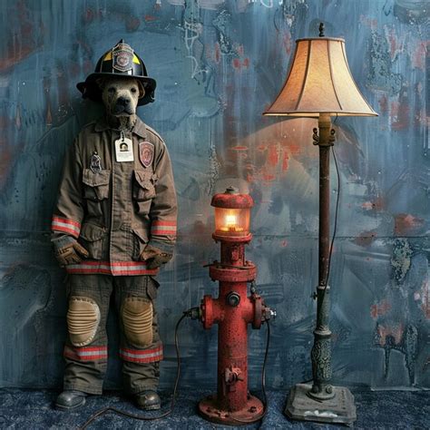 Firefighters Uniform With A Hydrant Tag And Lamp Premium Ai Generated