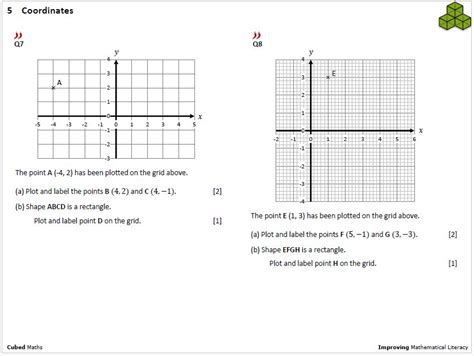 W5a Coordinates Maths Exam Qanda Pdf Teaching Resources