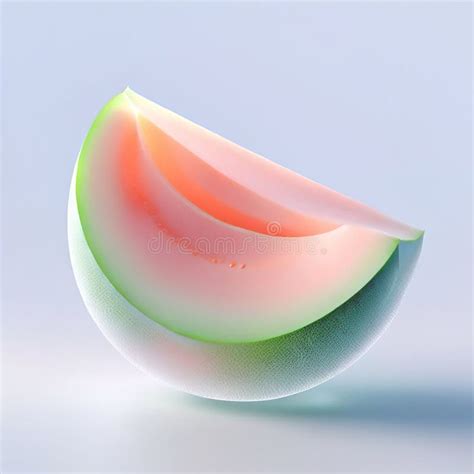 Icon Of Melon Glossy Glass Style Illustration Stock Illustration
