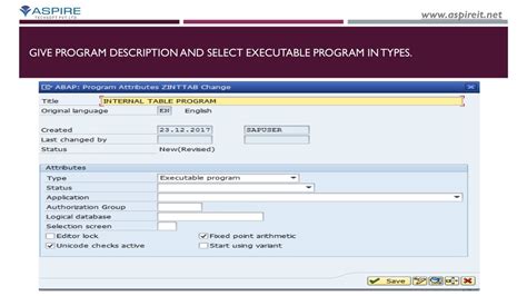 PPT How To Create Internal Table In SAP ABAP SAP ABAP Training Aspire Techsoft PowerPoint