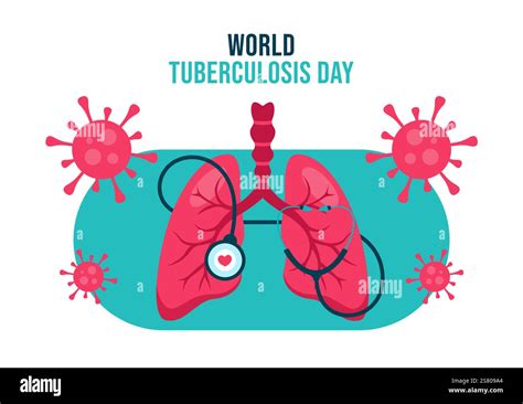 Flat Cartoon Background Template For World Tuberculosis Day Social