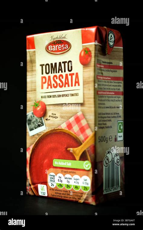 London Uk May 06 2025 Packet Or Carton Of Lidl Italian Style Tomato Passata Cooking Ingredient