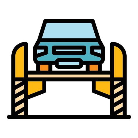 Car Repair Lift Icon Color Outline Vector 15082580 Vector Art At Vecteezy