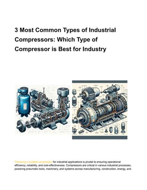 3 Most Common Types Of Industrial Compressors Which Type Of Compressor