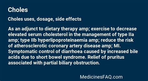 Choles Uses Dosage Side Effects Food Interaction And Faq