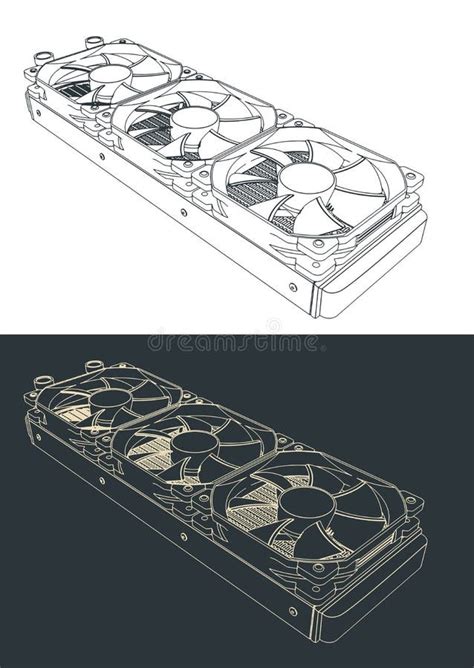 Computer Liquid Cooling System Stock Vector Illustration Of Isometric