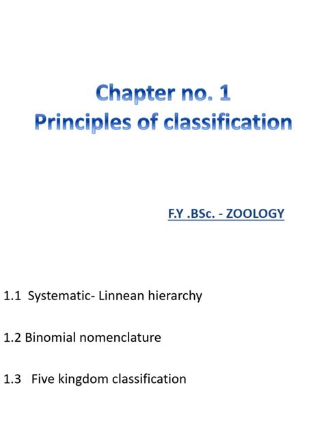 principal of classification pdf