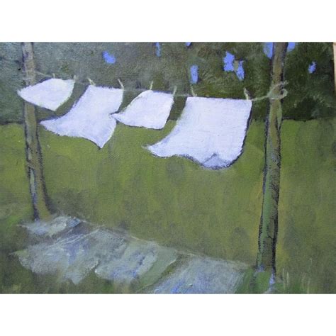 Backyard Clothesline Lynne French Laundry Landscape Oc 8x10 Art
