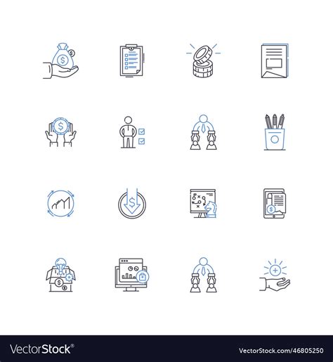Appraise Line Icons Collection Evaluate Royalty Free Vector