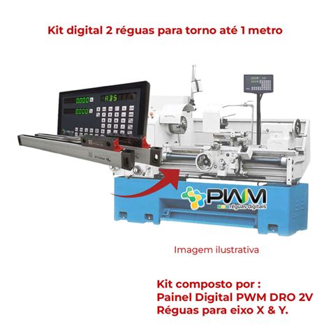 Kit Para Torno 1 Metro Pwm Réguas Digitais
