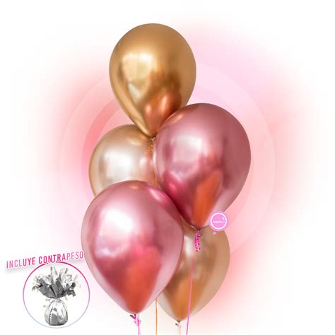 Torre De 5 Globos De Látex Extra Premium De 11 Inflados Con Helio Ch